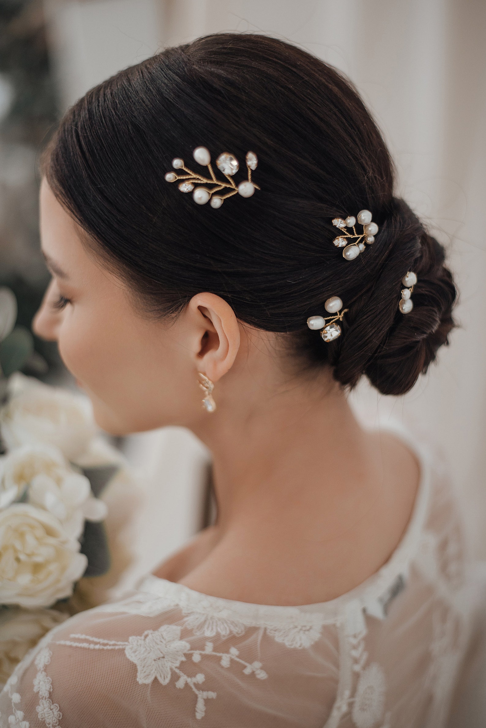 Hair Pins JOLENE / Bridal Accessories, Wedding Tiara Handcrafted and ...