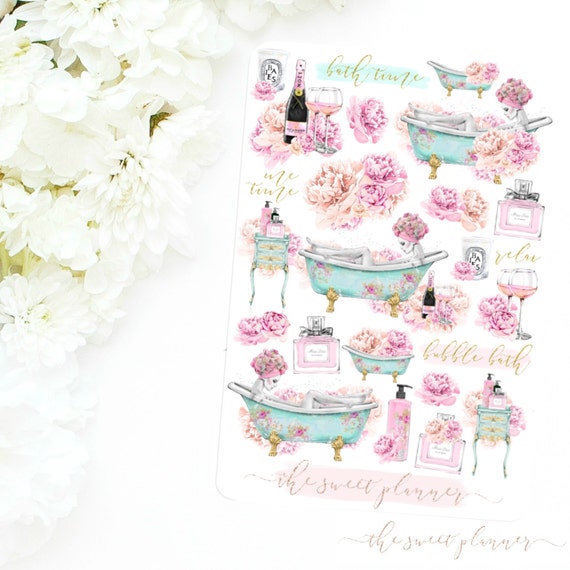 RELAX Bubble Bath Deco Sticker Sheet | Etsy