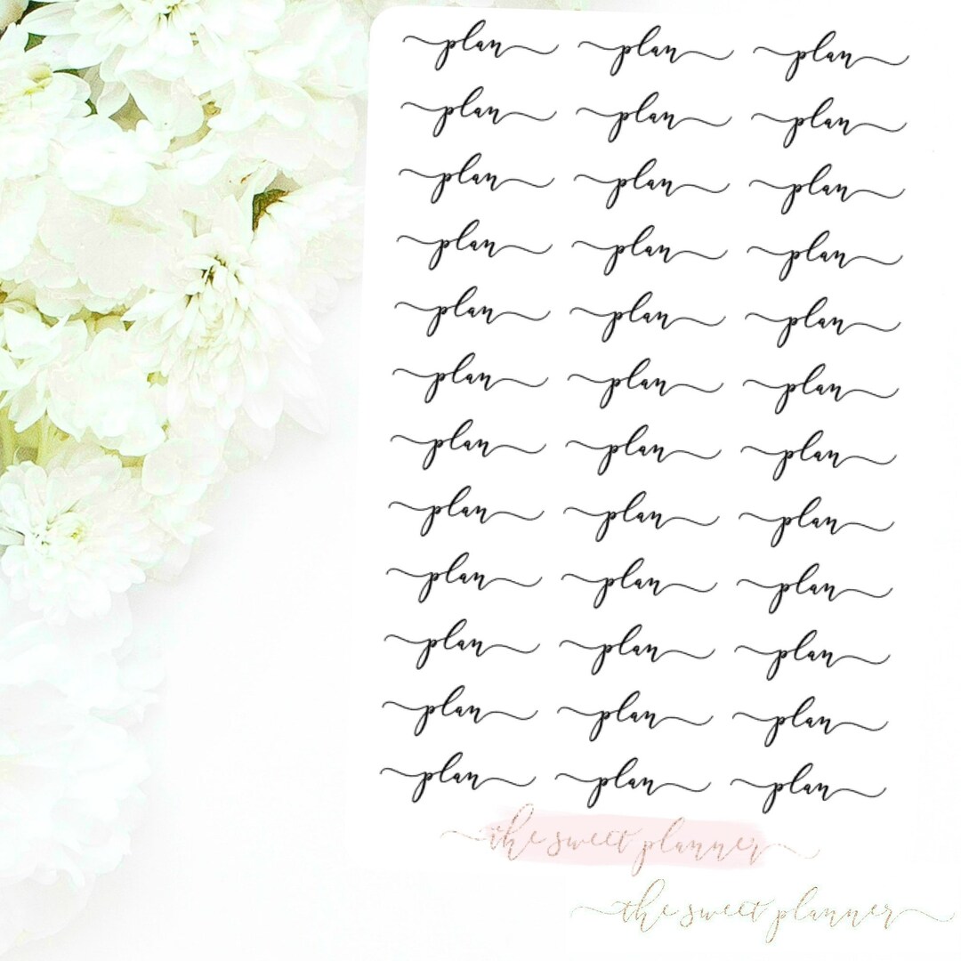 PLANNING | Sticker Sheet | Planning Script Planner Stickers - Etsy
