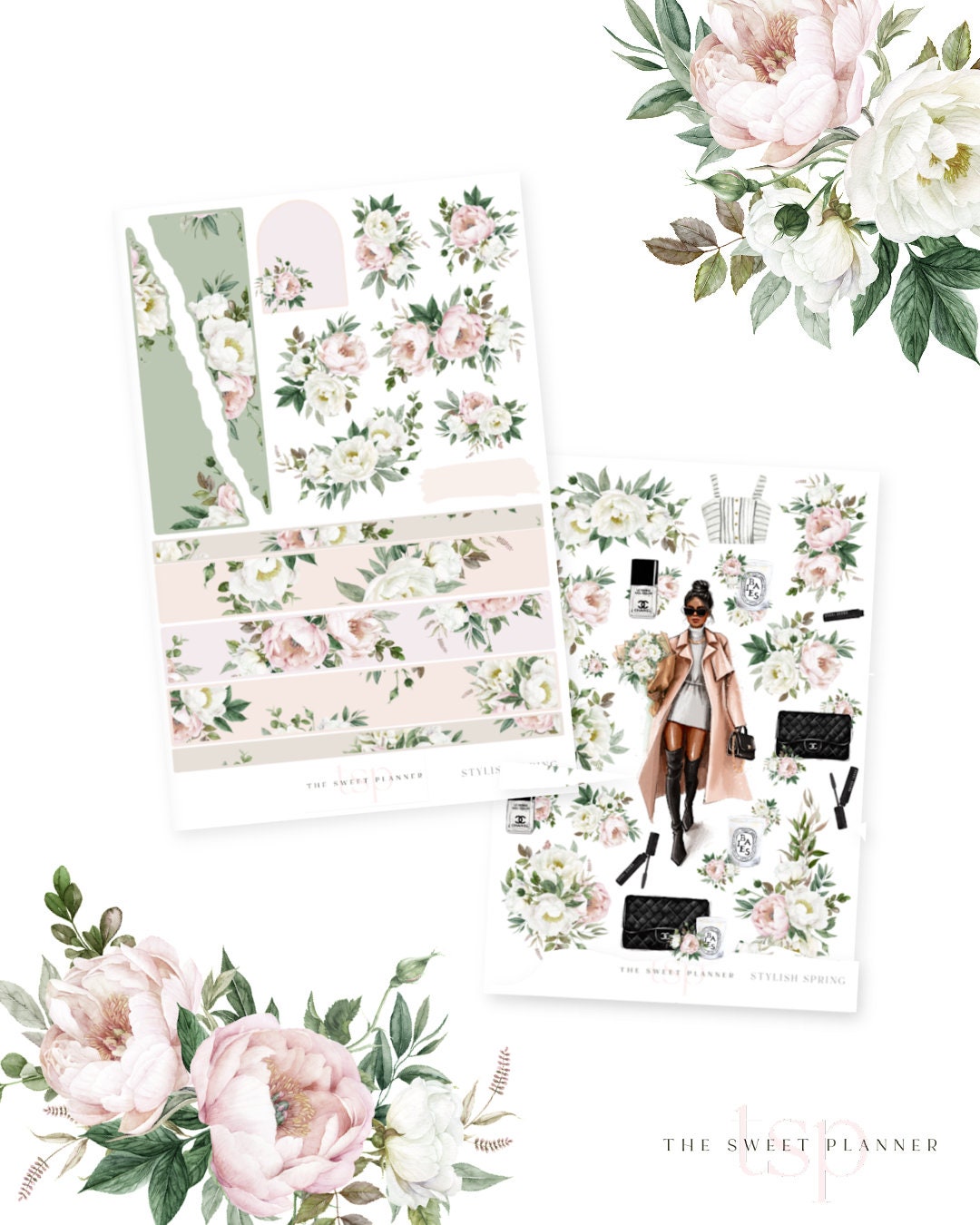 STYLISH SPRING | Dashboard Kit | Floral Planner Stickers | Spring ...