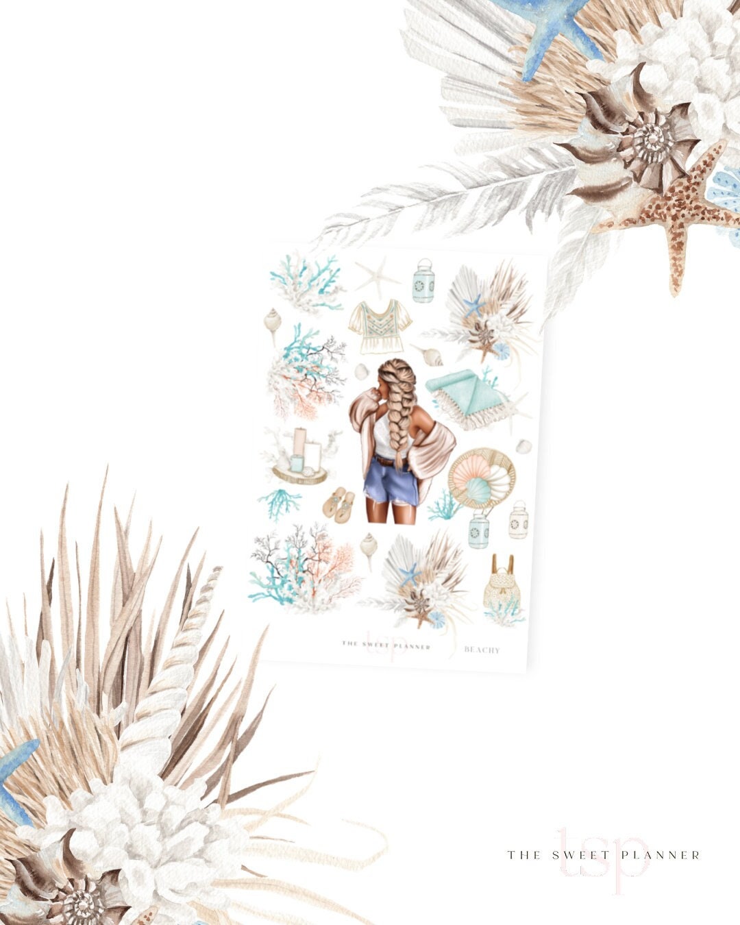 BEACHY | Deco Sticker Sheet | Floral Planner Stickers | Girly Planner ...