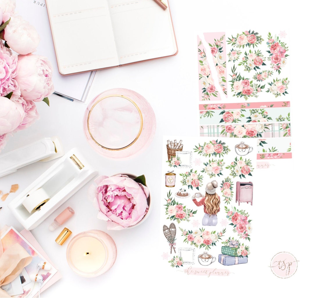 PASTEL HOLIDAY | Dashboard Kit | Floral Planner Stickers | Christmas ...