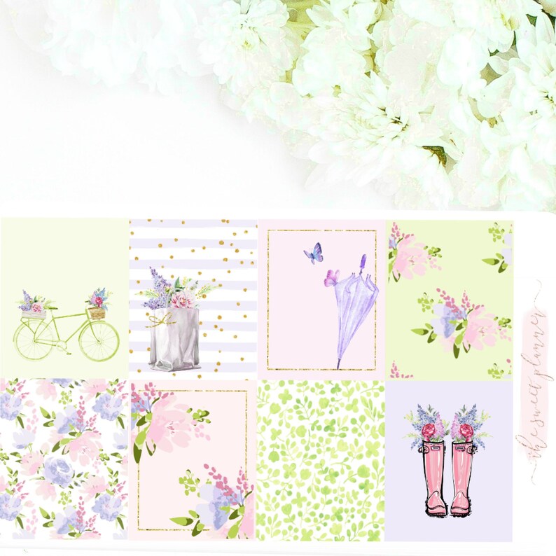 SWEET SPRING 6 Page Sticker Kit Eclpvertical Spring Sticker Planner Kit ...