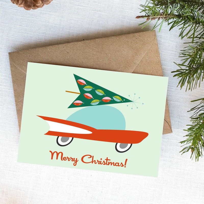 Classic Car Christmas Cards - Etsy
