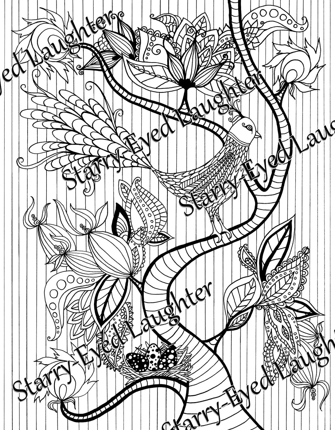 Bird Coloring Page Fantasy Coloring Page Peacock Pheasant - Etsy Canada