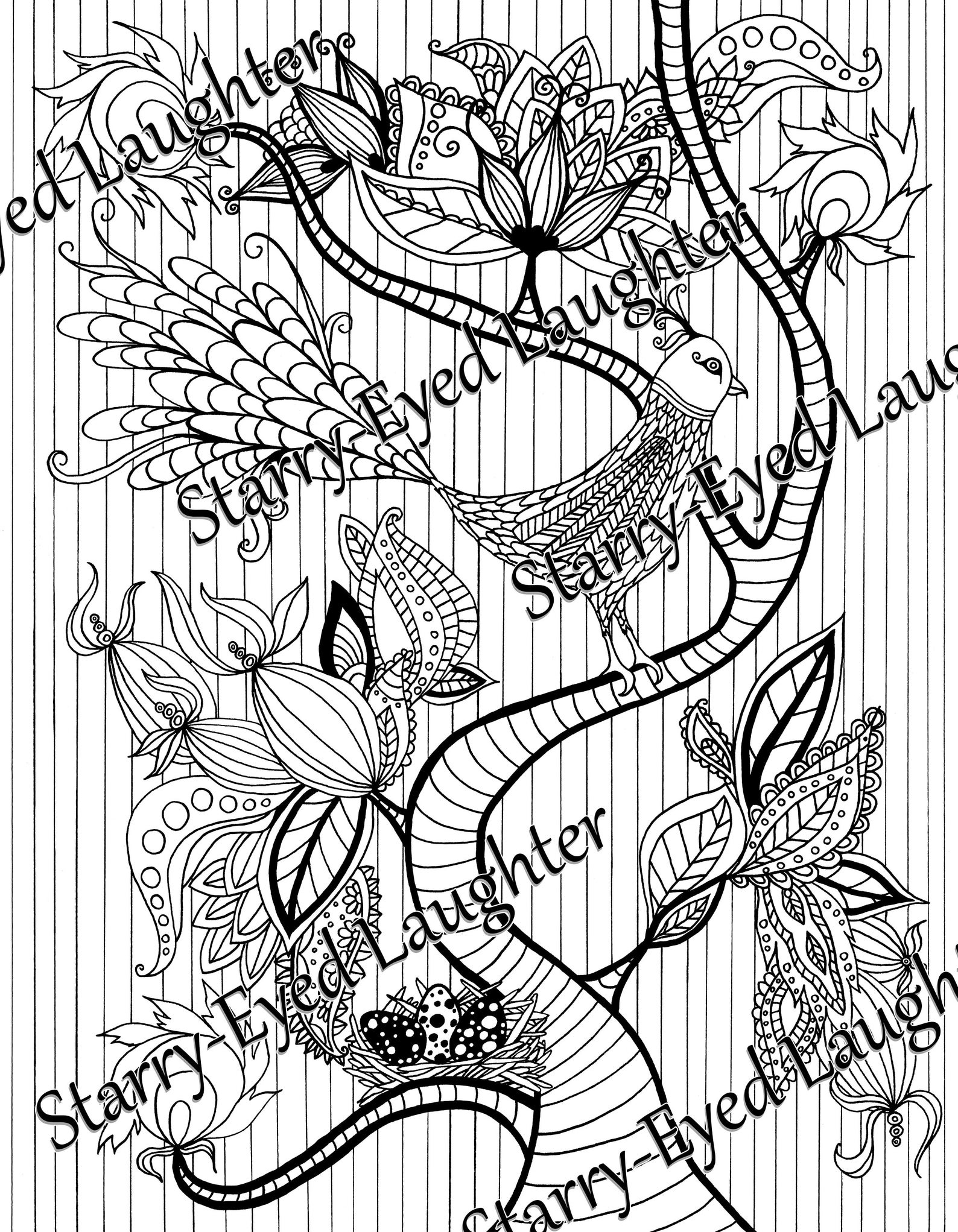 Bird Coloring Page Fantasy Coloring Page Peacock Pheasant - Etsy Canada