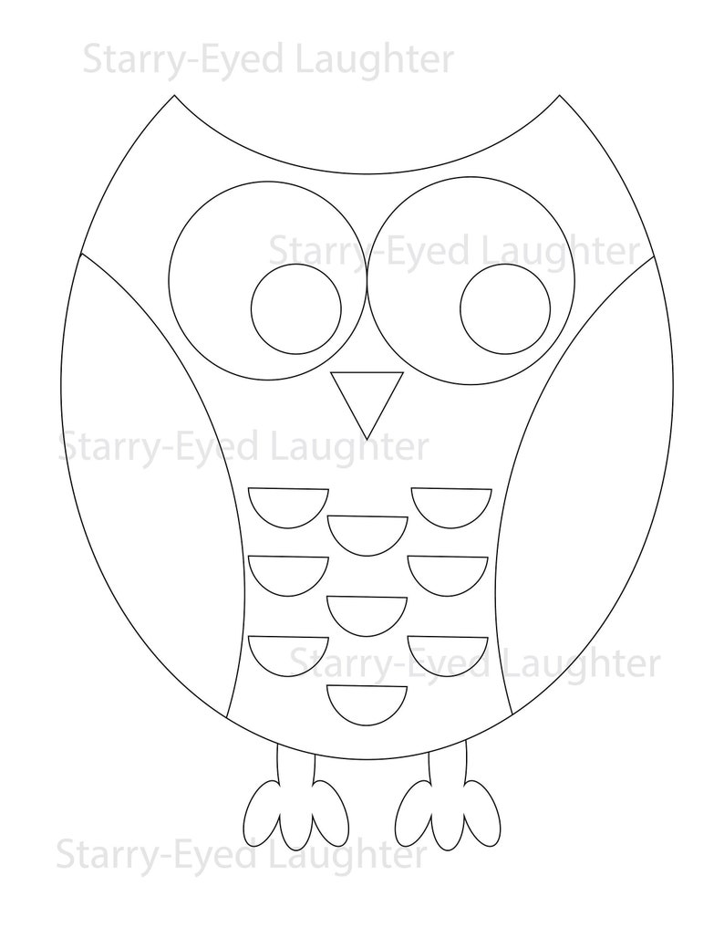 Owl Coloring Page for Kids Printable PDF Digital Download - Etsy