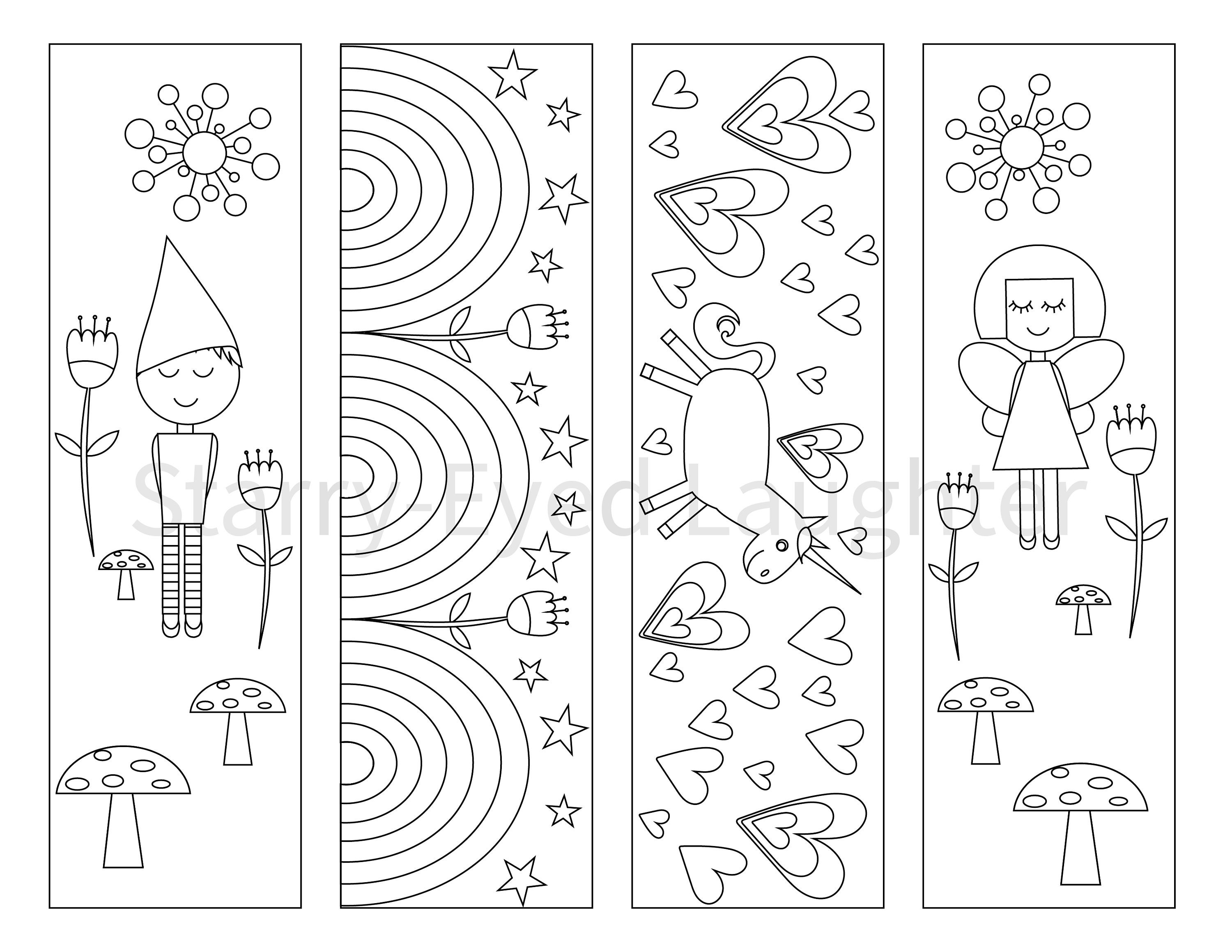 Coloring Bookmarks for Kids, Printable Bookmark PDF, Children Enchanted ...