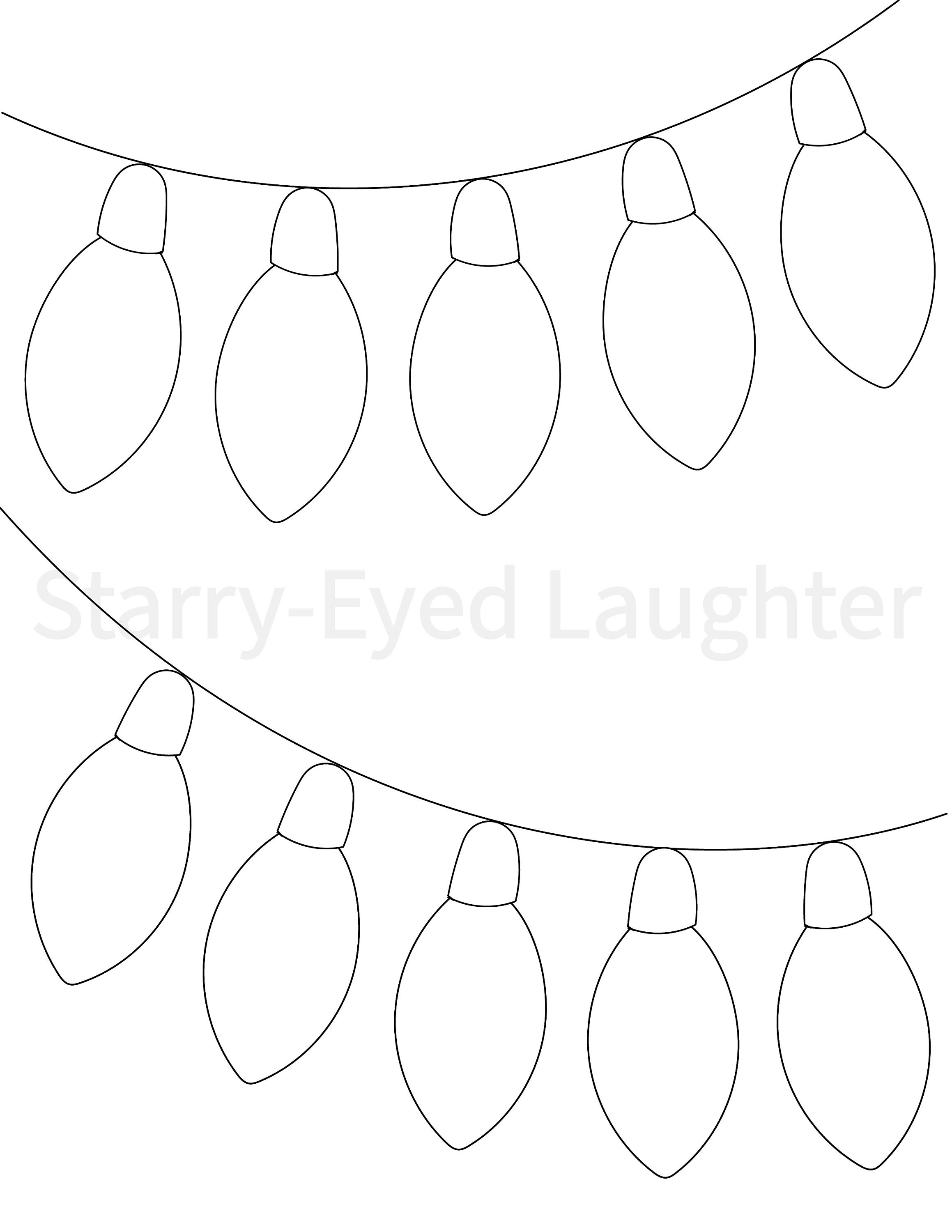 Christmas Lights Coloring Page Printable PDF Digital Download - Etsy