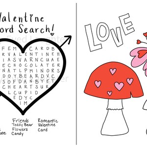 Valentine's Day Printable Activity Pages, Valentine Coloring Page and ...