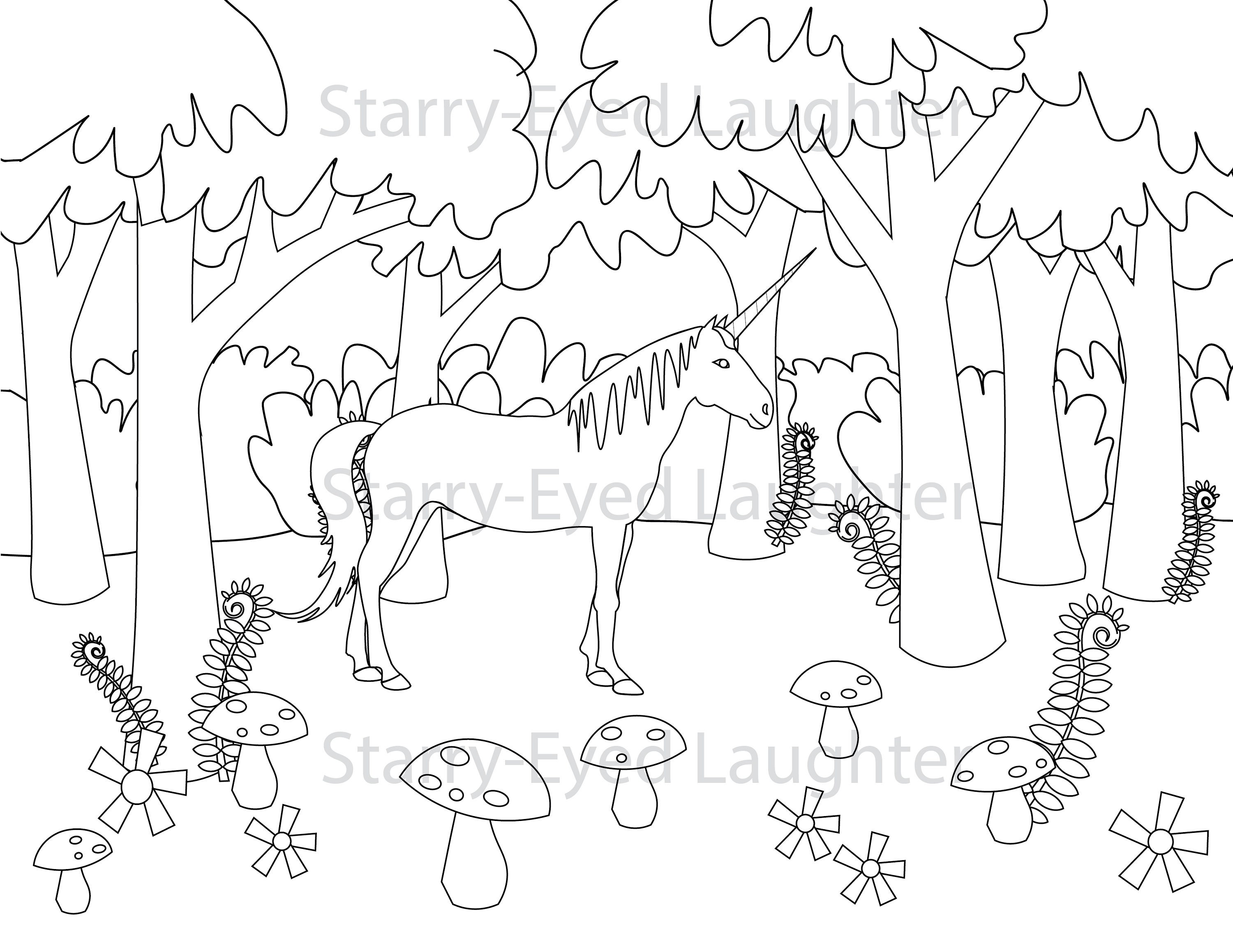Unicorn Coloring Page PDF Digital Download File - Etsy