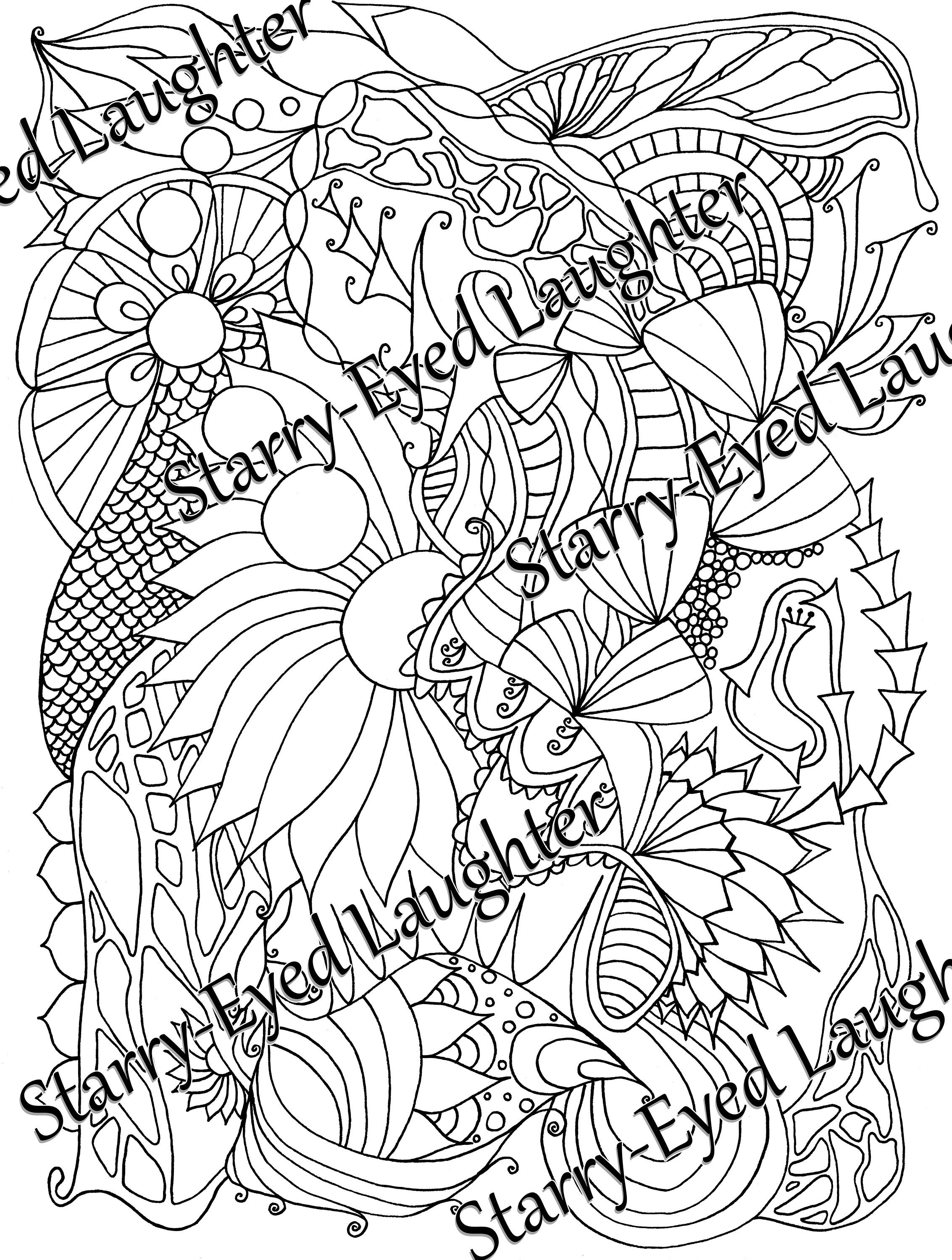 Psychedelic Coloring Page, Abstract Coloring Page, Hippie Coloring ...