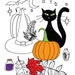 Printable Halloween Coloring Page, Cat, Pumpkin, and Witch Coloring ...