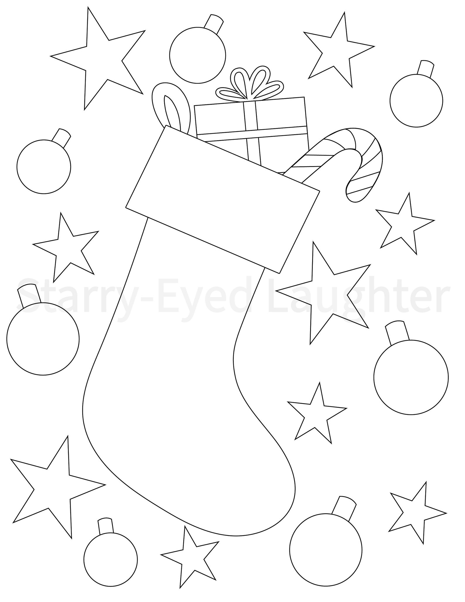 Christmas Stocking Coloring Page Printable PDF Digital Download - Etsy