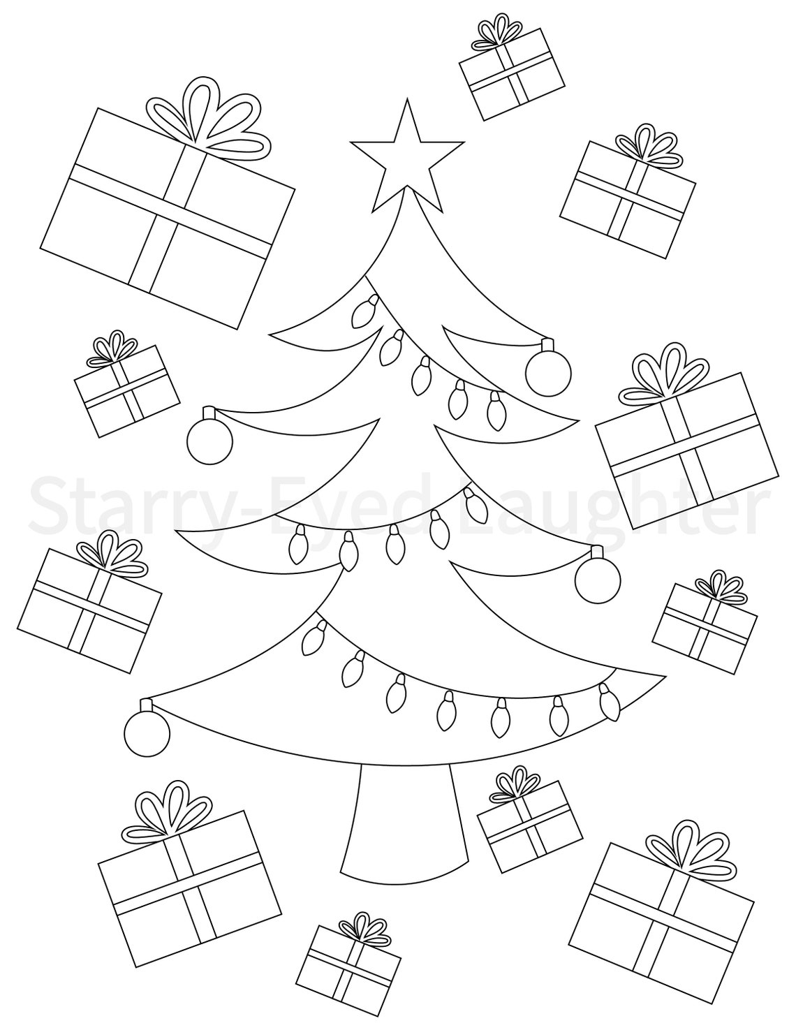 Christmas Tree Coloring Page Printable PDF Digital Download - Etsy