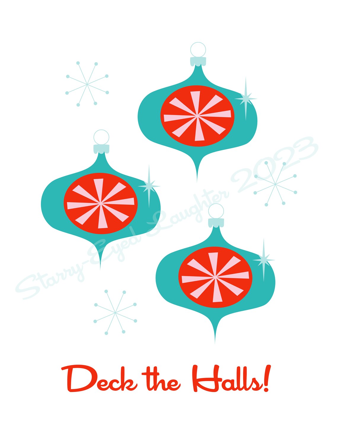 Mid Mid Christmas Wall Art Set, 5 Prints, Vintage Holiday Decor, Pastel ...