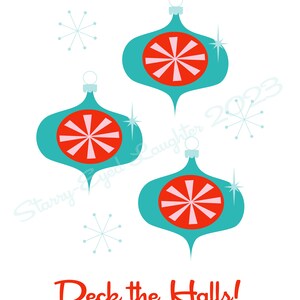 Mid Mid Christmas Wall Art Set, 5 Prints, Vintage Holiday Decor, Pastel ...