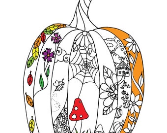 Fall Coloring Page for Kids and Adults Printable Coloring - Etsy