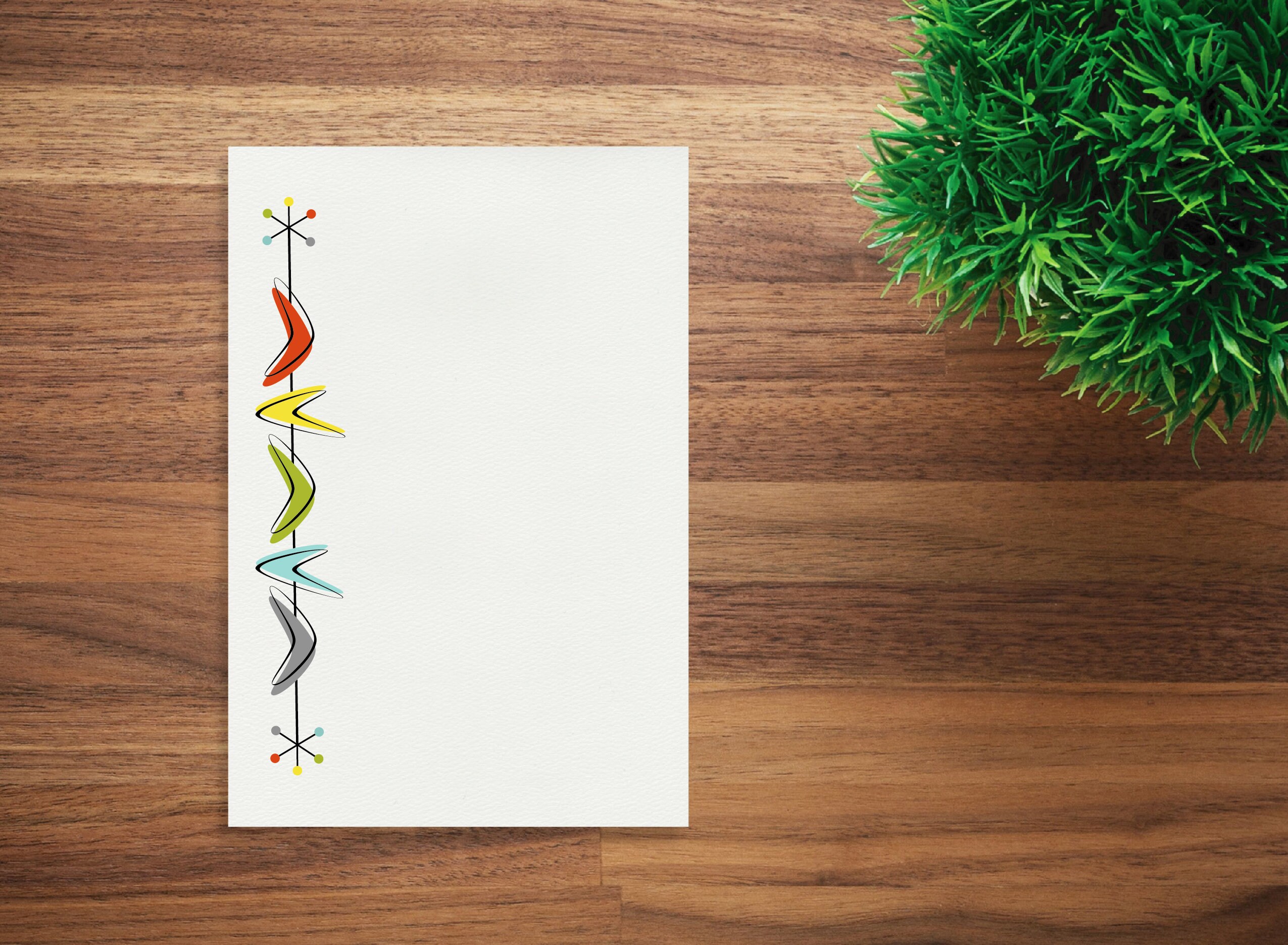 Mid-century Modern Stationery Paper, Atomic Retro Paper for Writing ...