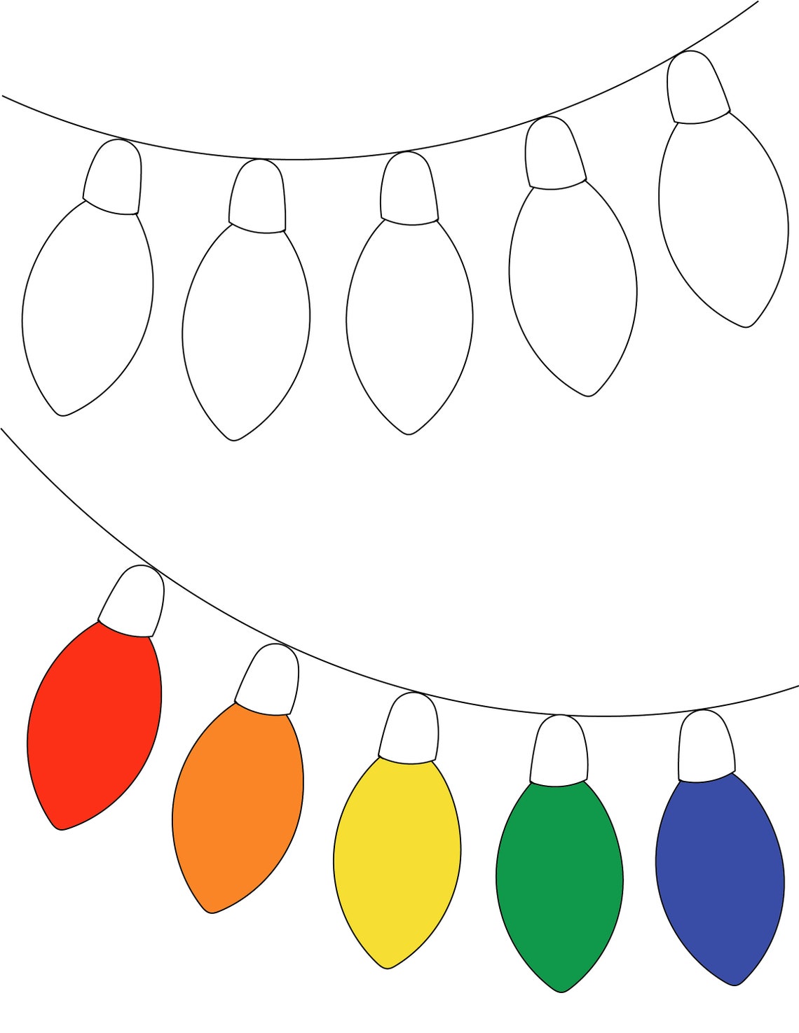 Christmas Lights Coloring Page Printable PDF Digital Download - Etsy