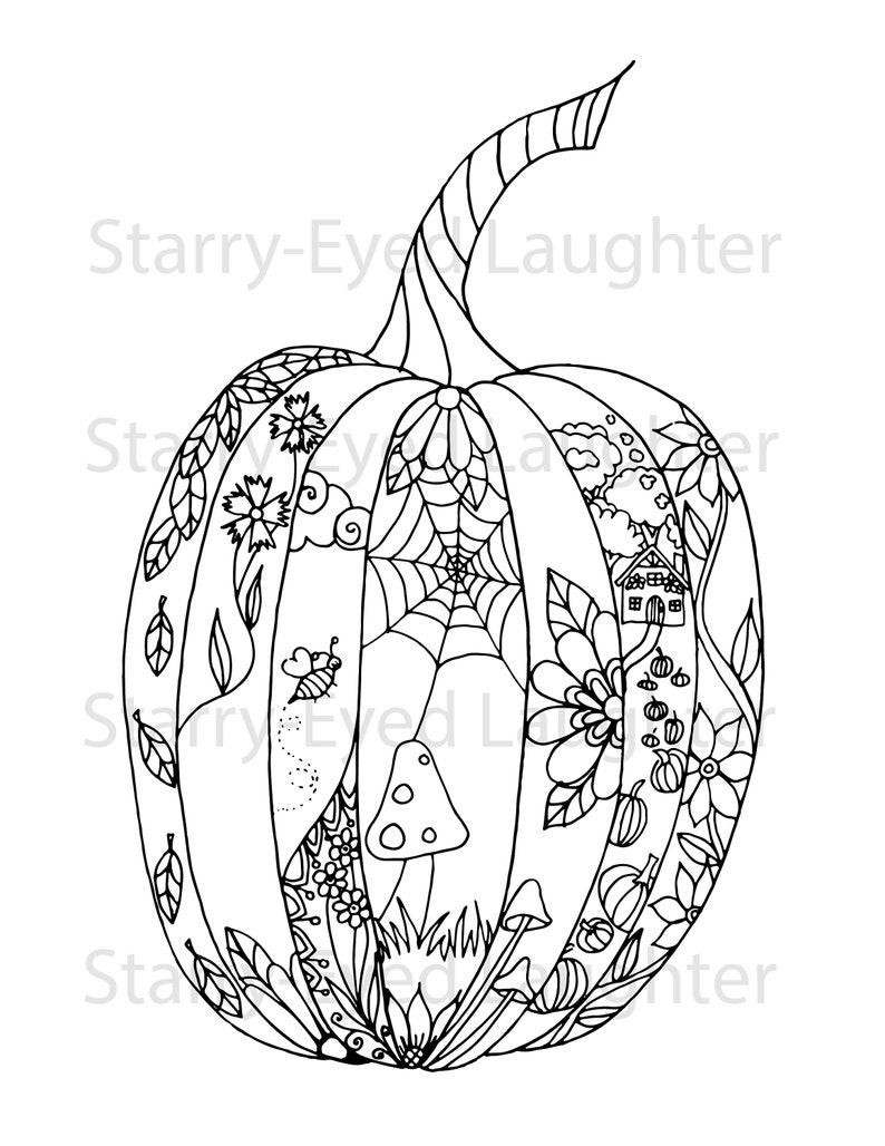 Thanksgiving Coloring Page, Fall Pumpkin, November, Autumn, Printable ...