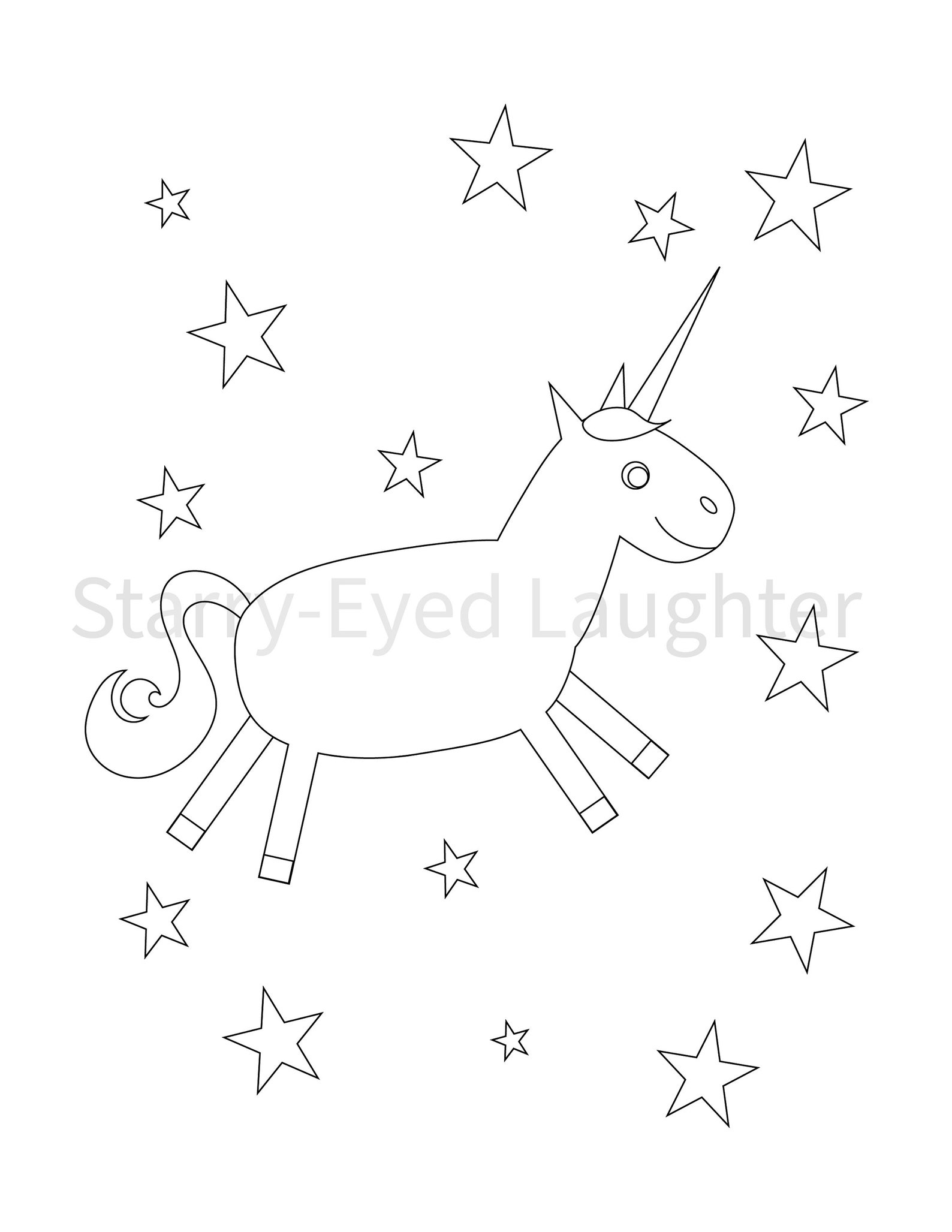 Unicorn Coloring Page for Kids PDF Digital Download File - Etsy
