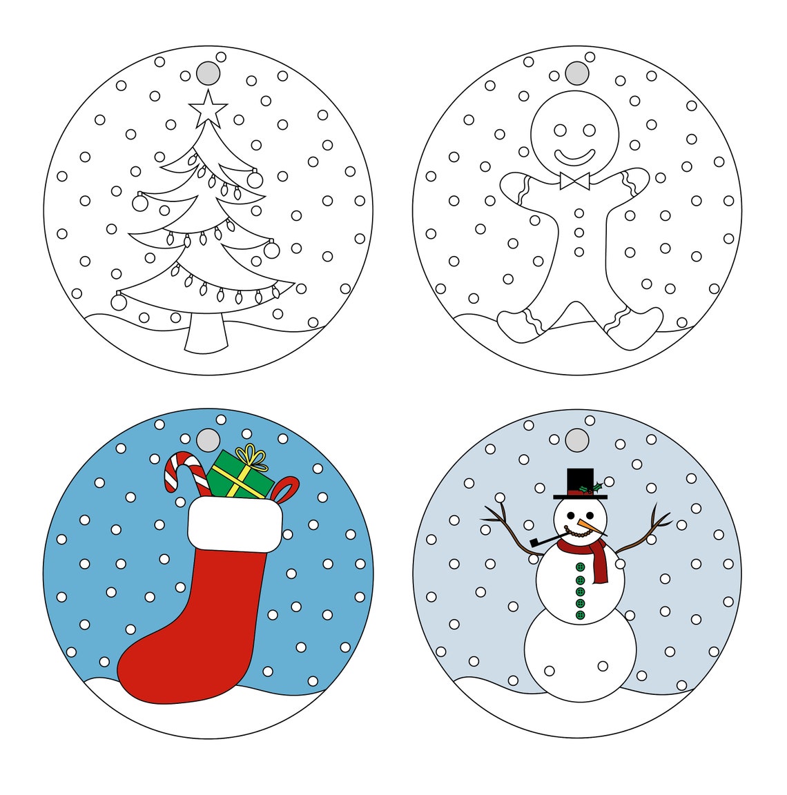 Christmas Ornaments Coloring Craft for Kids Printable PDF File - Etsy