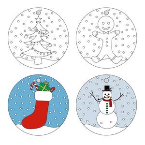 Christmas Ornaments Coloring Craft for Kids Printable PDF File - Etsy