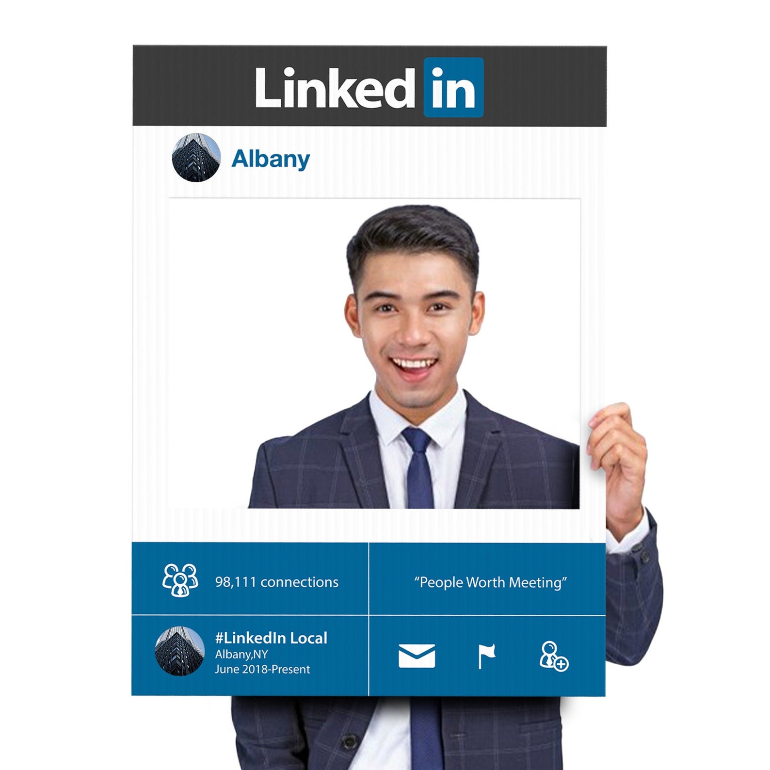 Linkedin Selfie Frame Cutout Social Media Marketing Job Fair | Etsy