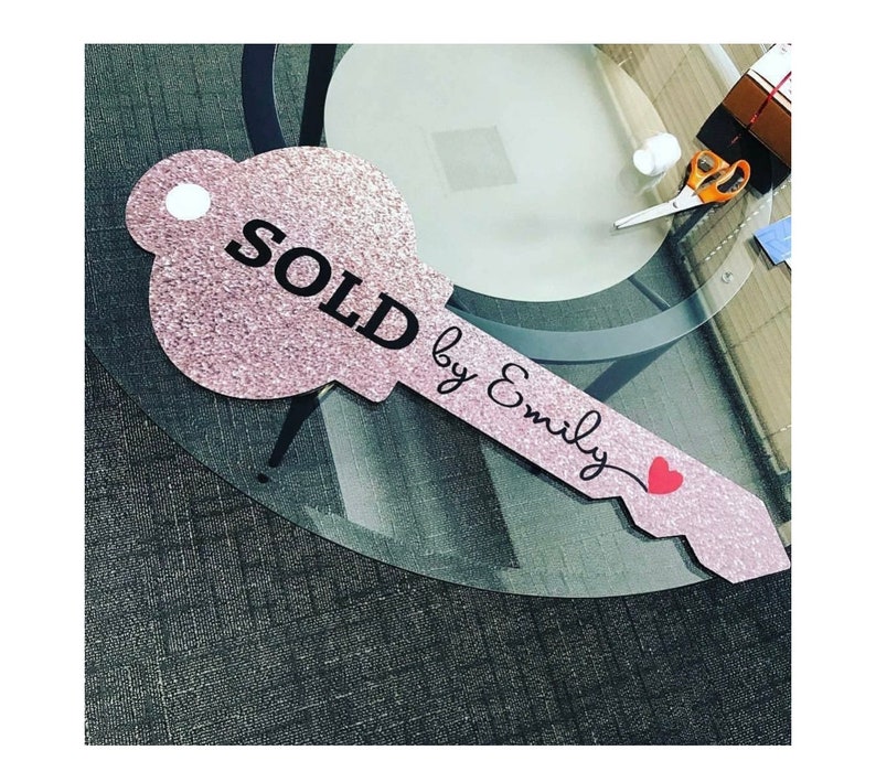 Custom Real Estate Key Cutout Giant Key Cutout Realtor Social | Etsy