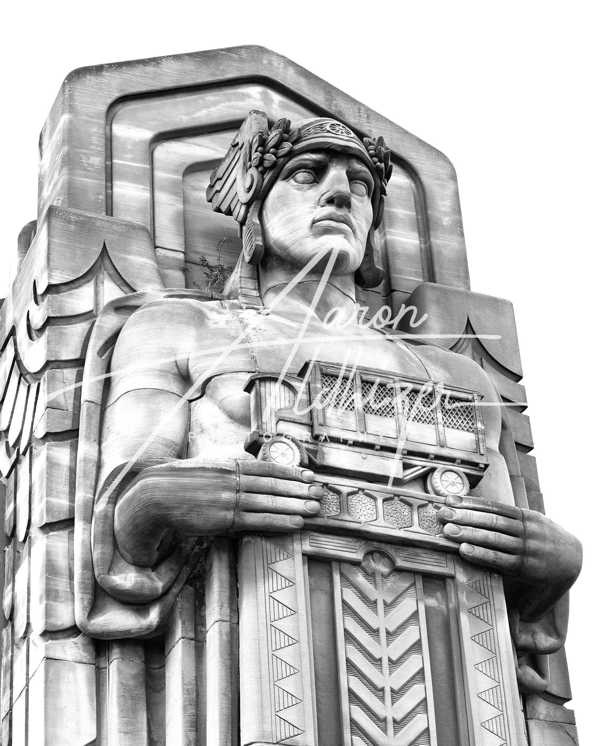Cleveland Guardians of Transportation, Set of 4, Metallic B&W Cleveland ...