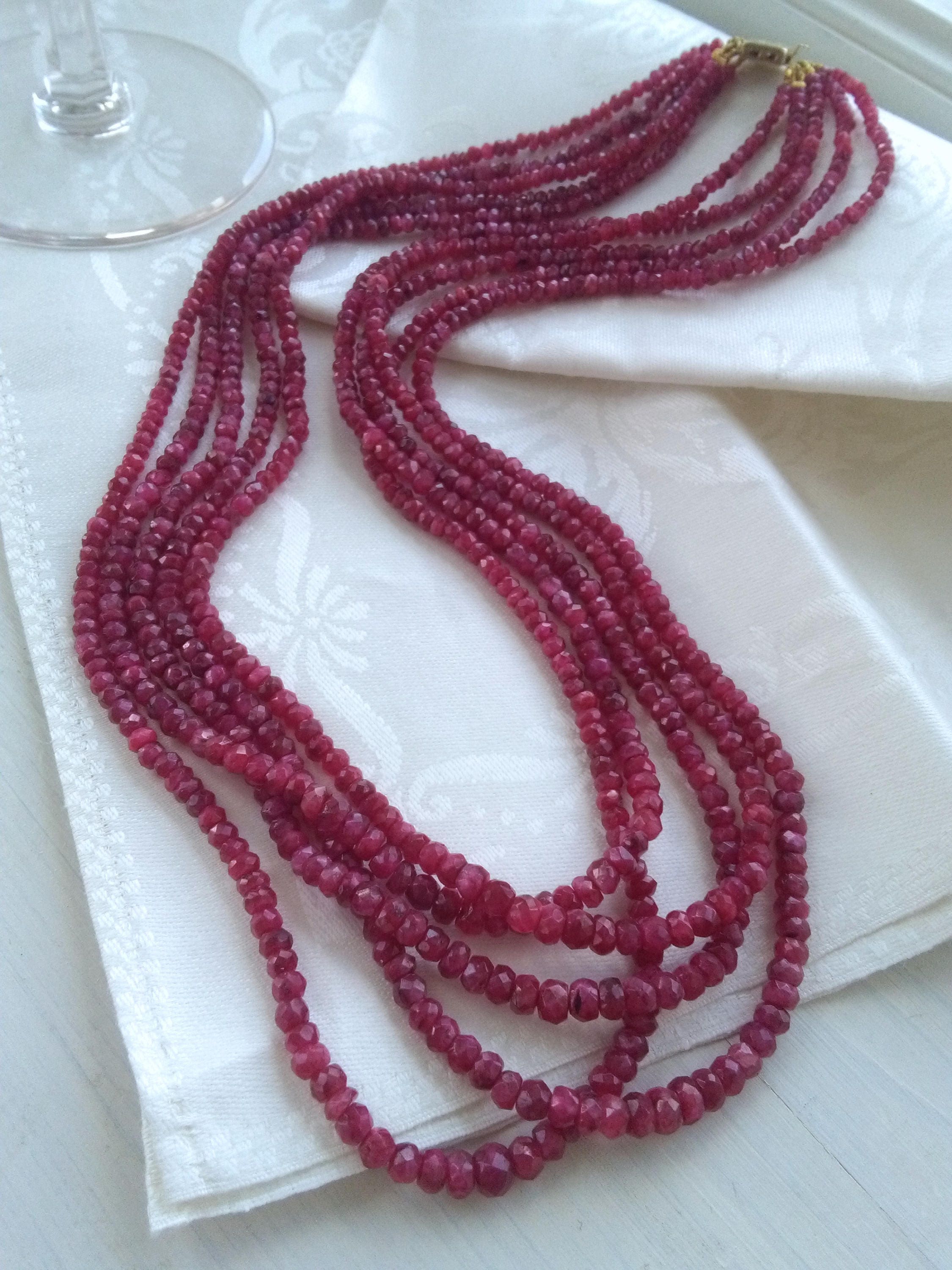 Ruby beads necklace natural faceted 3-6mm rubies true | Etsy