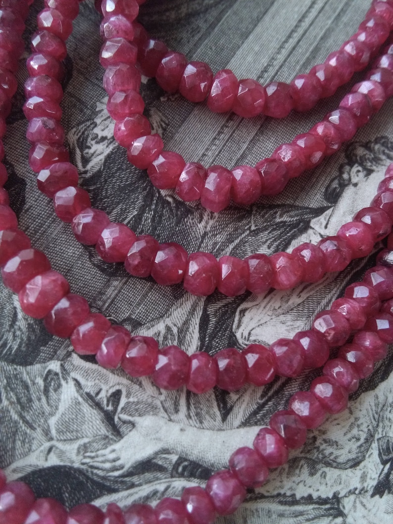 Ruby Beads Necklace, Natural Faceted 3-6mm Rubies, True Statement ...