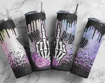 Drop Dead, Middle Finger, Bones, Goth Horror, 20oz Tumbler Download ...