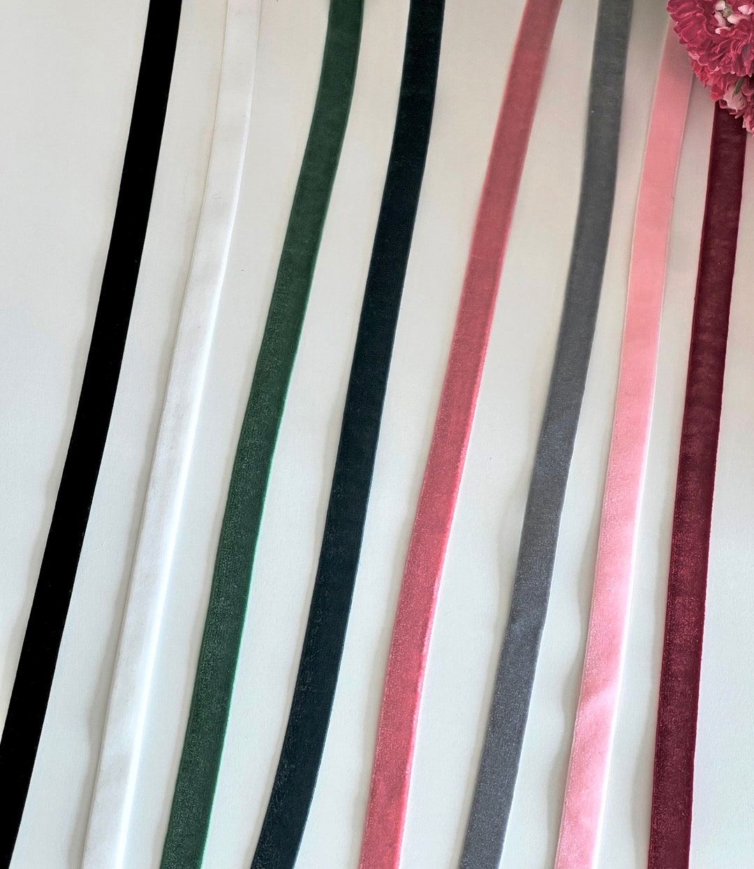 Velvet Ribbon - Elastic Velvet Ribbon 9 Mm Velour Ribbon - Etsy