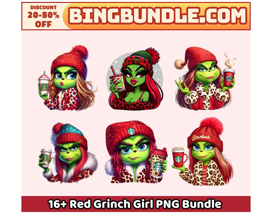 Red Leopard Girl Grinch Png Lady Grinch Png Christmas - Etsy