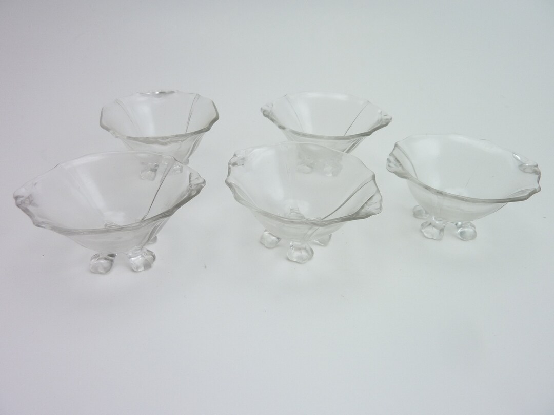 Vintage Glass Salt Cellar Salt Dipping Bowls Footed Dishes - Etsy