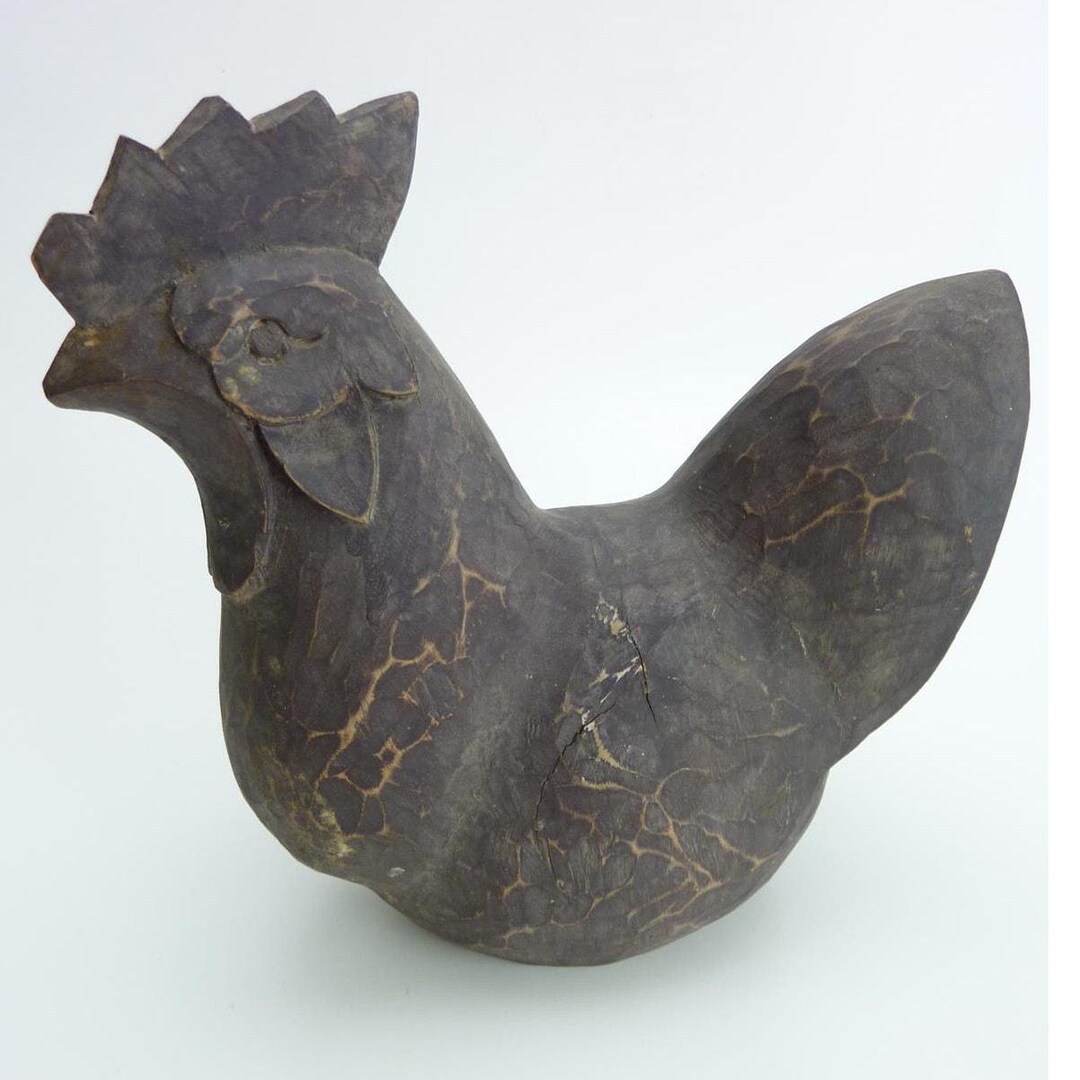 Vintage Carved Wood Rooster Chicken Rustic Folk Art Country Farmhouse ...