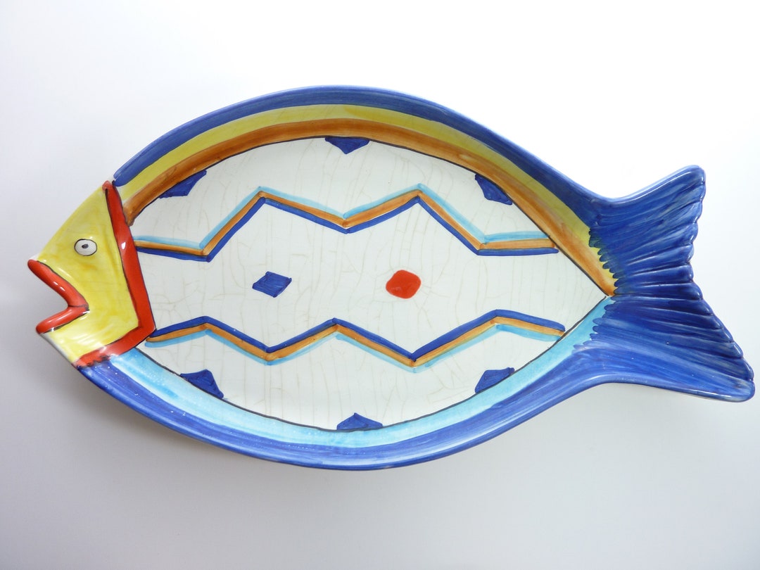 Vintage Ceramic Fish Serving Plate Platter Tray Dish Made in Italy - Etsy