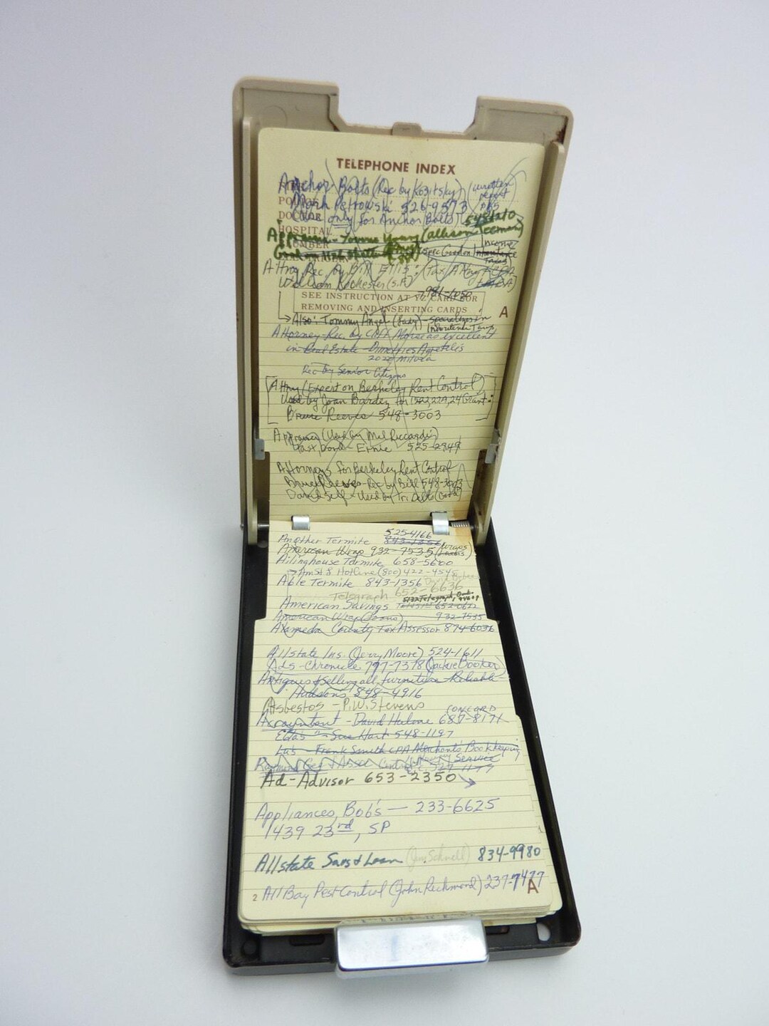 Vintage Telephone List Finder Repertoire Black Chrome Office Desktop ...