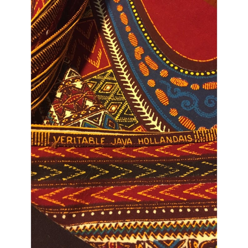 Black African Print Cloth Dutch Veritable Java Hollandais - Etsy