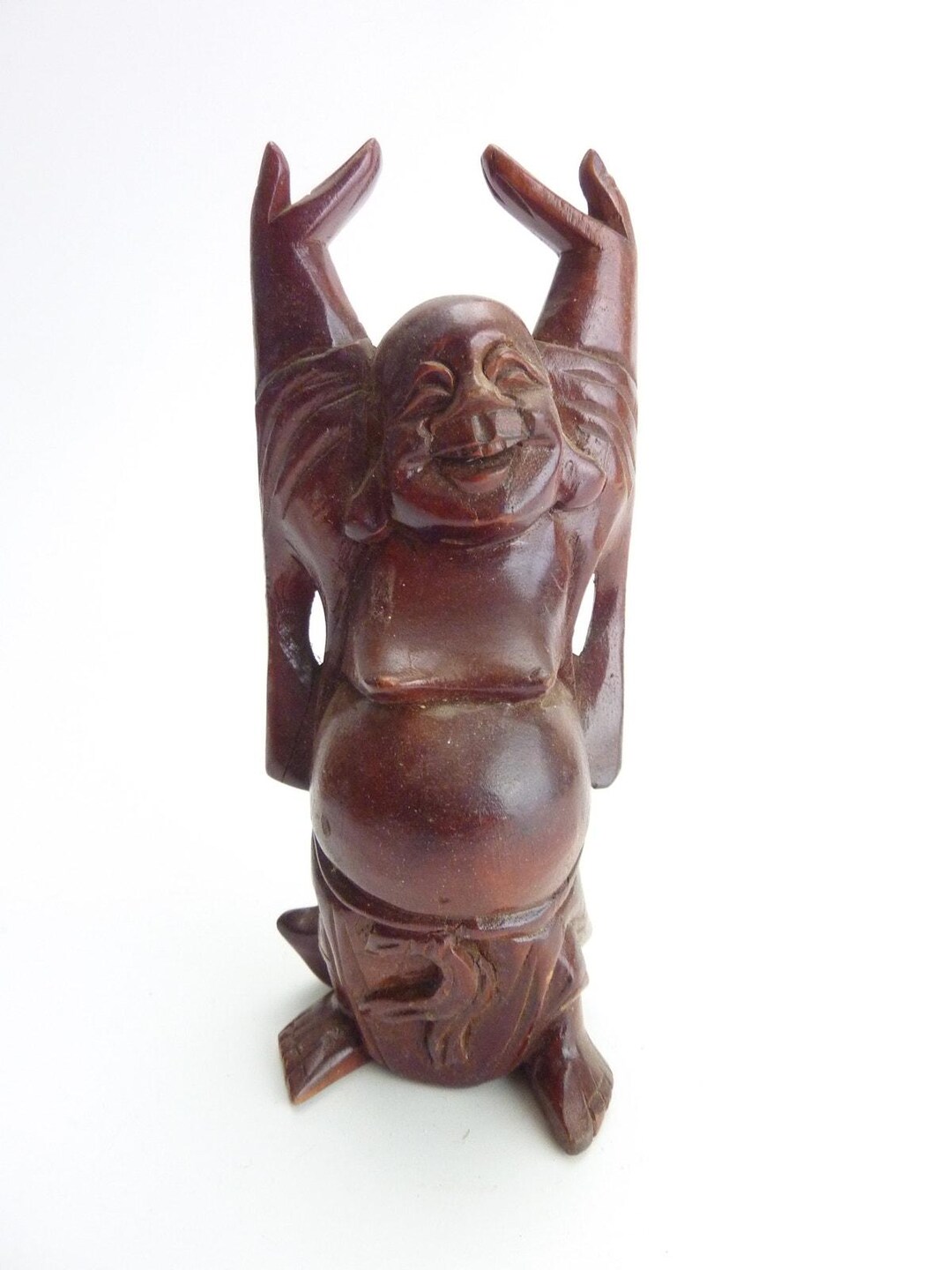Vintage Wood Laughing Dancing Buddha Figurine Statue Decor - Etsy