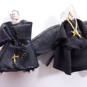 Vintage Nun in Habit Catholic Miniature Small Cloth Dolls Worry Dolls ...