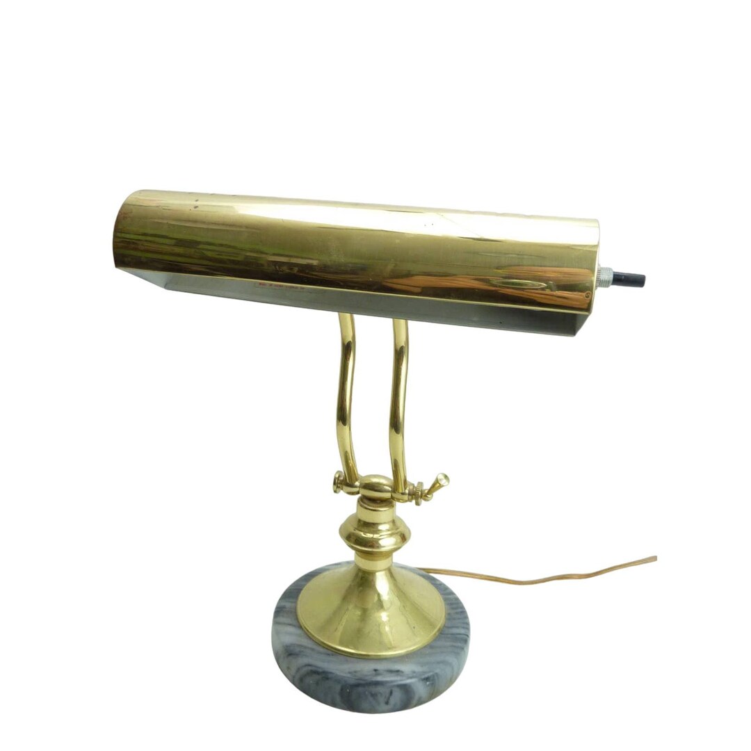 Vintage Marble Base Solid Brass Piano Lamp, Desk Lamp Adjustable - Etsy