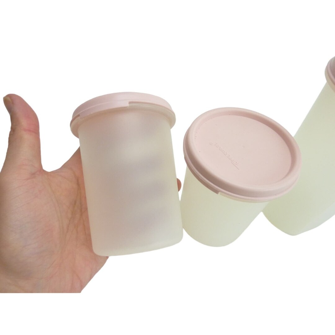 Vintage Boho Tupperware Modular Pink Round Tube Containers Round 650ml ...