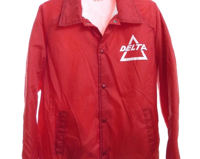 Vintage Red Delta Jacket Fleece Furry Lining - Etsy