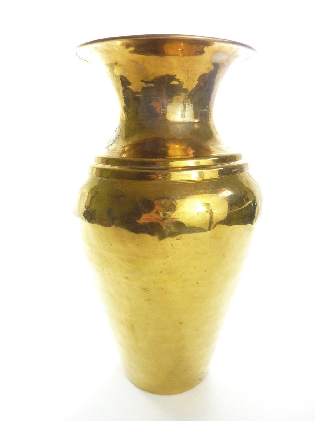Vintage Bass Floral Vase Hammered Pot Flowers - Etsy