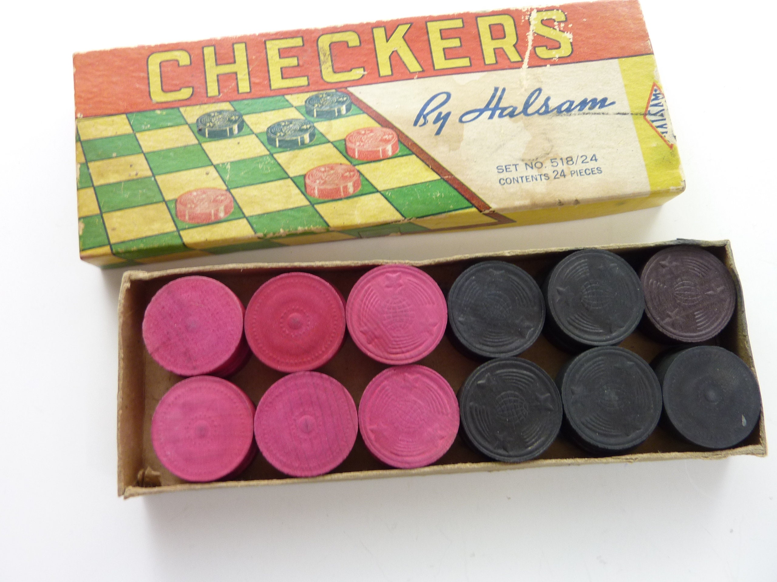Vintage Checkers Halsam Red Black Box - Etsy