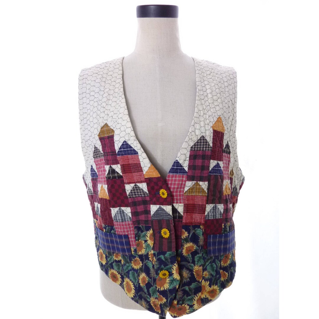 Handmade Quilted Vest Farm Sunflowers Back Porch Press Pattern - Etsy