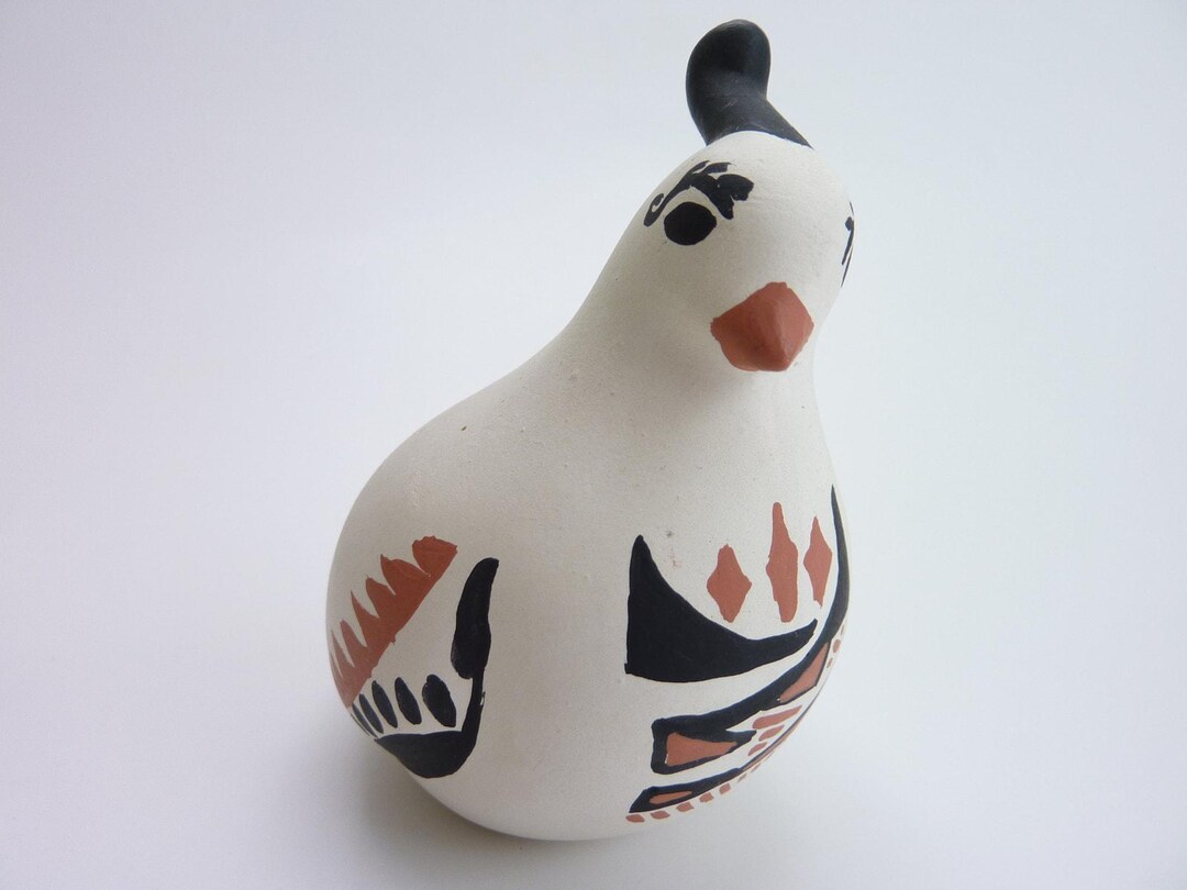 Acoma Pueblo Pottery Bird Quail Signed by Artisan All Natural Pigments ...